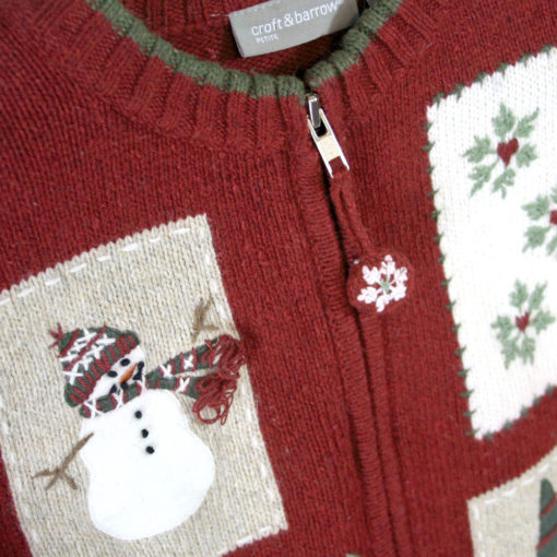 Snowmen And Christmas Trees Wooly Ugly Holiday Sweater The Ugly